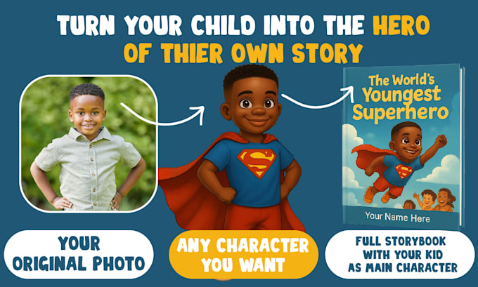 Create a custom storybook using your child or pets photo as the hero by ...