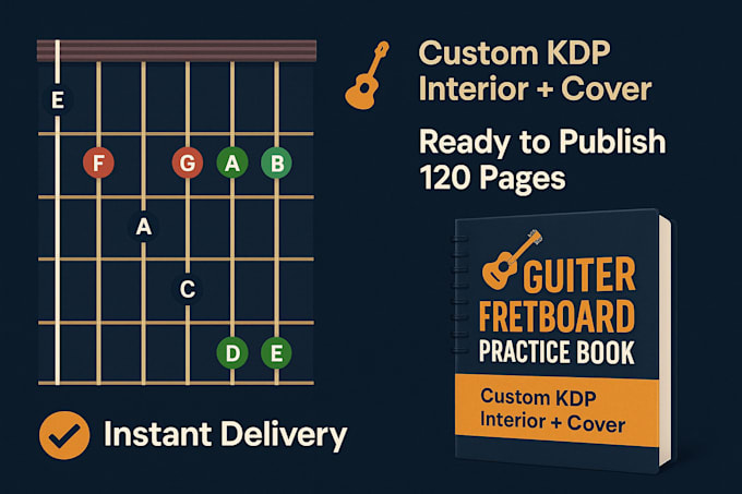 Kdp guitar fretboard practice notebook with clean diagrams by ...
