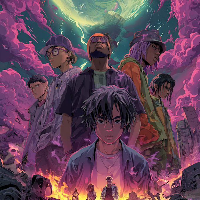 Draw an anime or cartoon album cover art by Ulricmoss | Fiverr