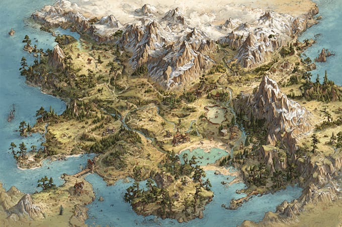 Create your fantasy parchment map by Brennaumann | Fiverr