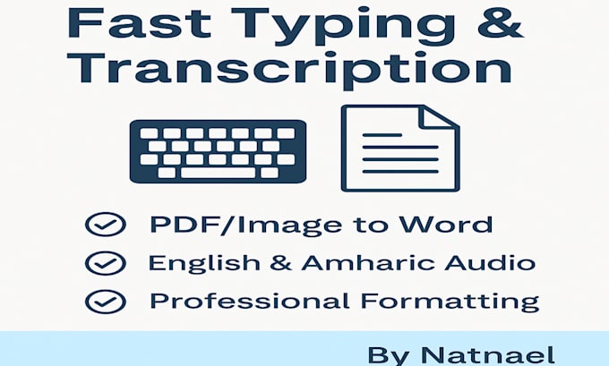 Do fast typing, transcription, and document formatting by Nati_editor | Fiverr