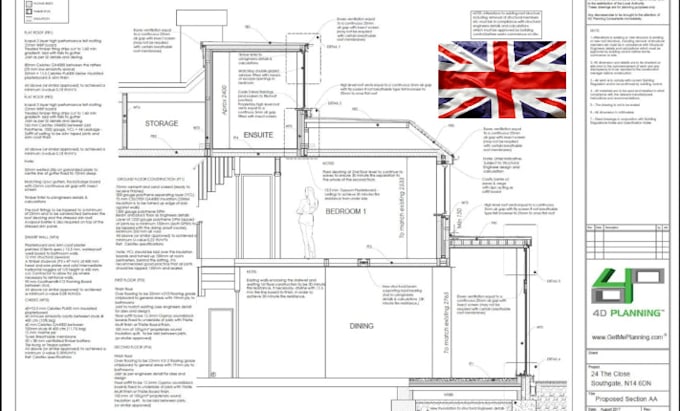 Draw uk building regulations planning permission drawings building regs ...