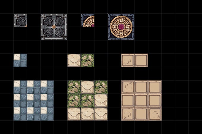 Create pixel art game tilesets, assets, rpg, tilemaps for your top down game by Naepatio | Fiverr