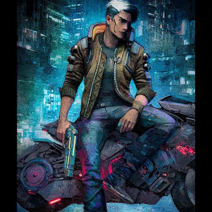 Create cyberpunk character art by Nethossia | Fiverr