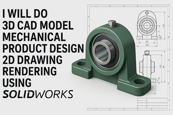 Do 3d cad model mechanical product design 2d drawing rendering using solidworks by Jamesmold ...