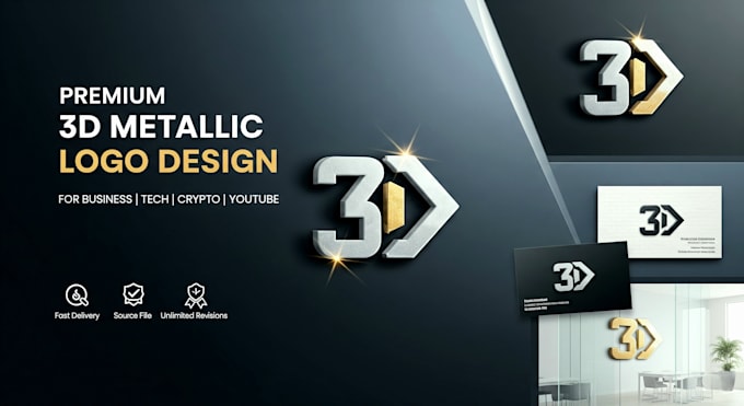 Design 3d metallic business logo for your brand by Kashifalicss | Fiverr