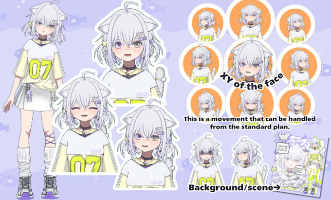Create custom 2d vtuber avatar design and live2d model for vtube studio ...
