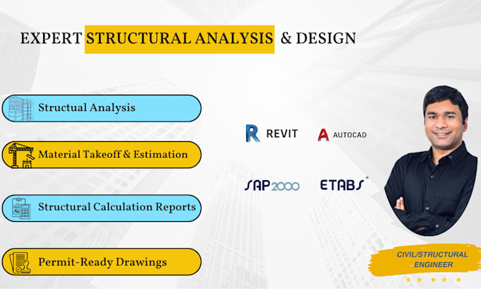 Do structural analysis, design, load calculations, takeoff by Grid_axis | Fiverr