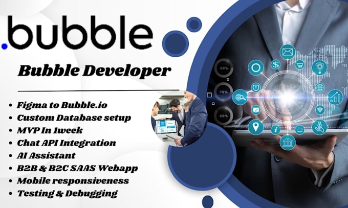 Bubble io developer, bubble website,bubble app, bubble saas, no code, bubble mvp by Abdullmujebe ...