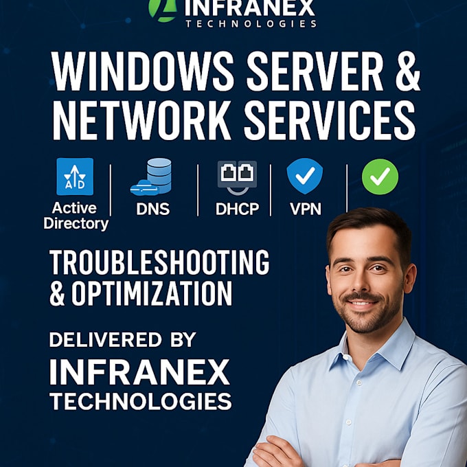Configure and troubleshoot windows server by Infranex_tech | Fiverr