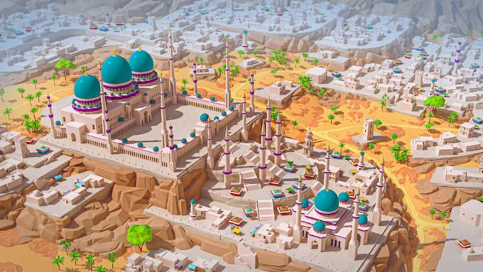 Make lowpoly map, isometric map simulator map, animation, environment ...