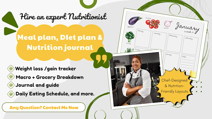 Design custom meal plan, diet plan for weight loss, nutritionist ...