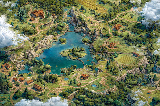 Create event, tourist, and fantasy map illustration by Dorothypittman ...