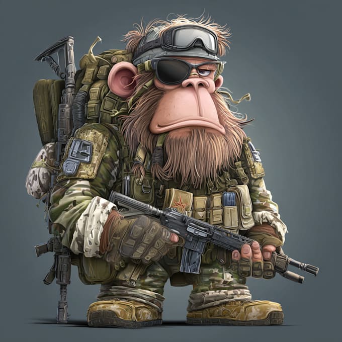 Draw cartoon military army tactical mascot style by Famwhale44 | Fiverr