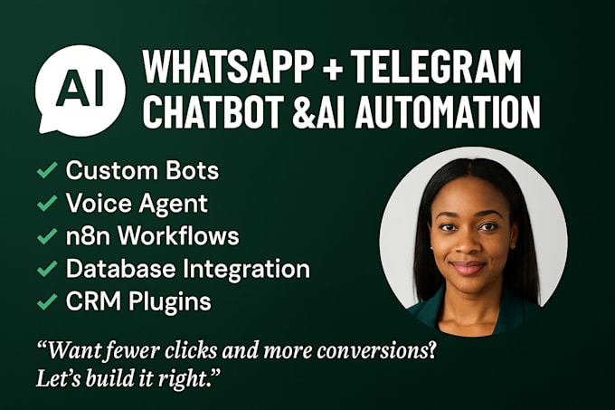 Build whatsapp automation n8n ai chatbot telegram ai agent n8n vapi ...