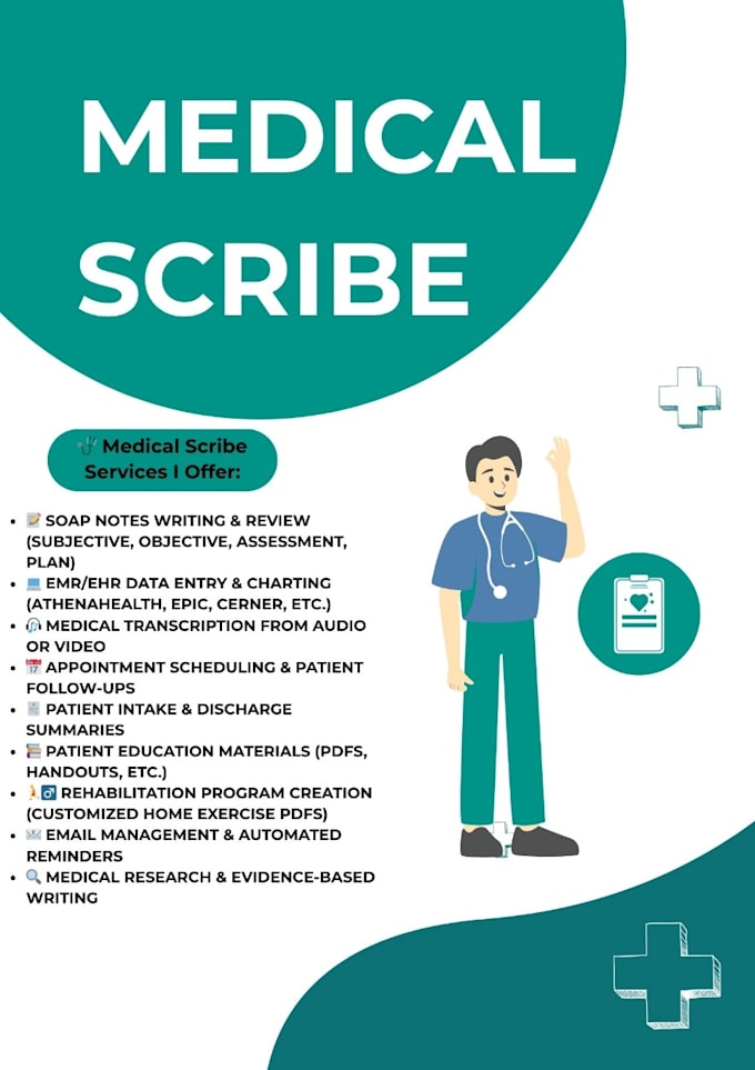 Be your professional virtual medical scribe and documentation assistant ...