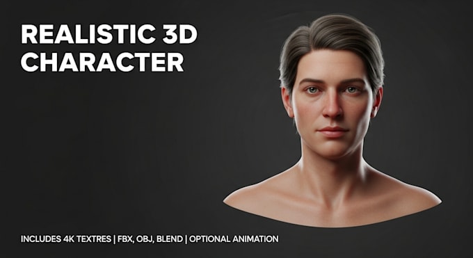 Create realistic 3d human characters for games, animation or film by ...