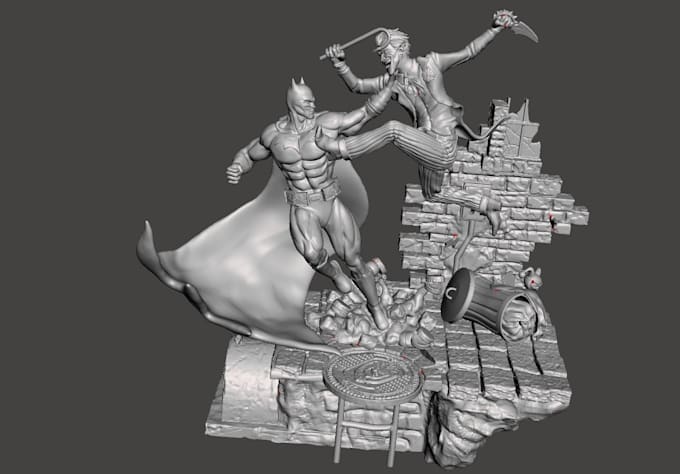 Design 3d comic figurine,diorama, action pose figure,dc character ...