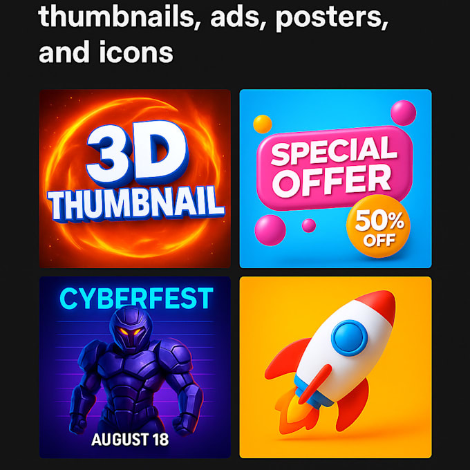 Design stunning 3d gfx, thumbnails, ads, posters, and icons by Yousif ...