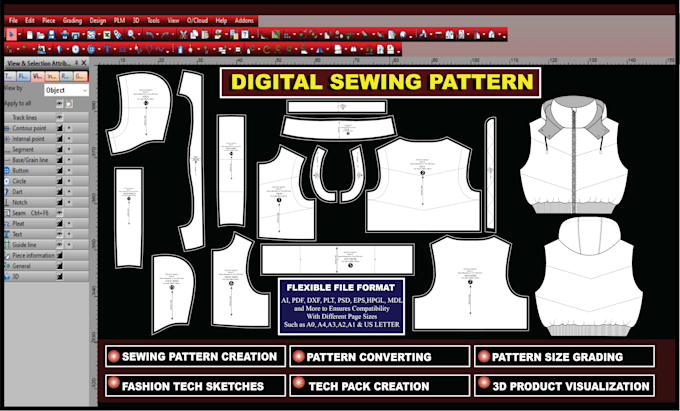 Créer un patron de couture numérique et grading pour tout vêtement en ...