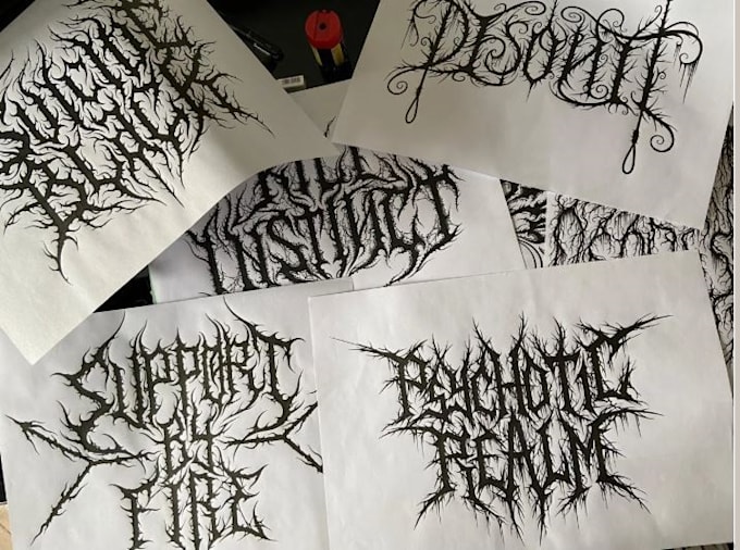 Draw custom hand draw metal band logo for client by Annika_xelsson | Fiverr