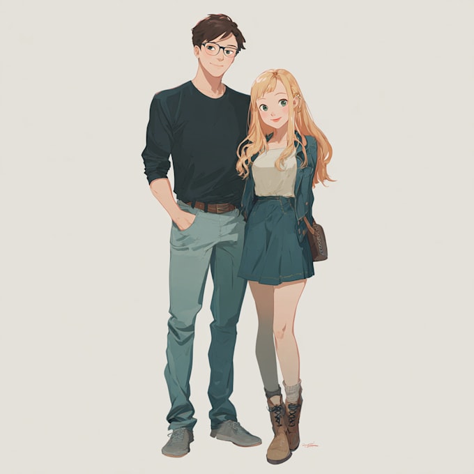 Draw realistic vector art couple portrait illustration by Eraaksop92 ...