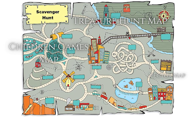 Design vector map illustration, event map, city map, and treasure hunt map by Samuelyobey97 | Fiverr