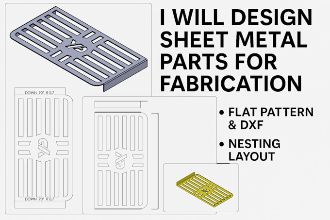 Sheet metal modeling with flat pattern and dxf export by Innerchildhood ...