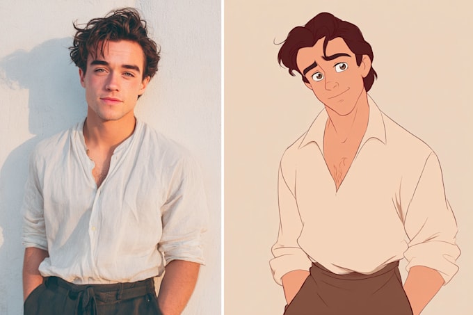 Turn your portrait into disney style illustration by Labravis | Fiverr