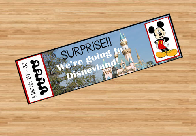 Create a custom disney surprise printable ticket by Myincomejourney ...