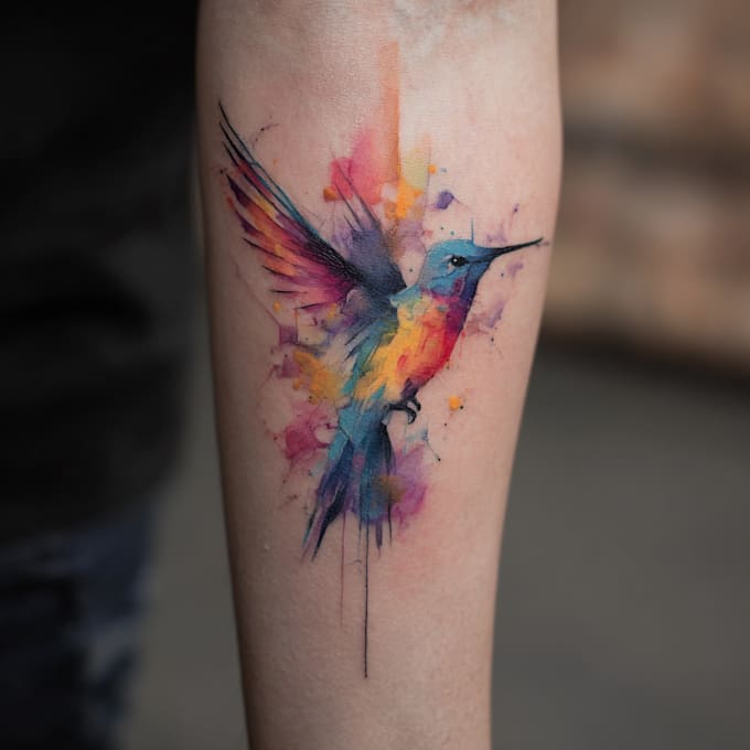 Draw custom watercolor modern tattoo design by Boaanela | Fiverr