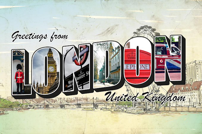 Design a creative vintage retro style postcard greeting card by ...