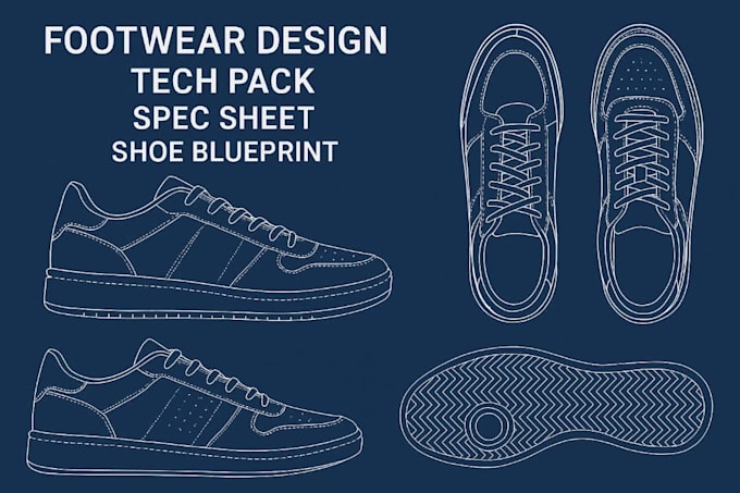 Shoe tech pack footwear design spec sheet blueprint by Samuel_overlay ...