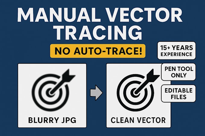 Manual vector tracing, recreate image into clean vector art by Eparkit | Fiverr