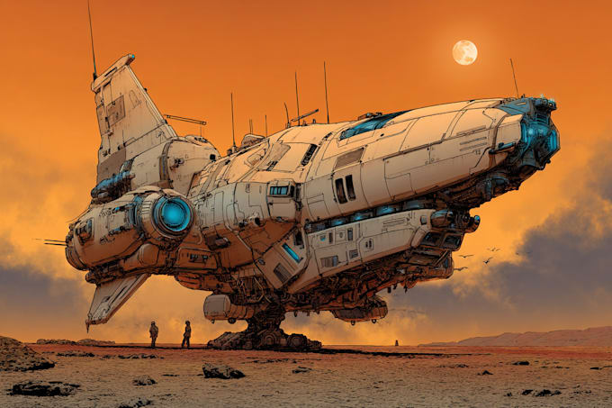Draw sci fi illustration and sci fi art by Tristonromano | Fiverr