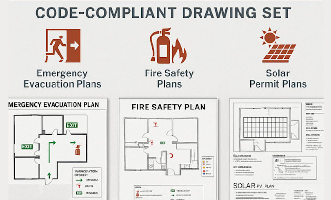 Create emergency evacuation plan fire safety plan emergency exit solar plan set by ...