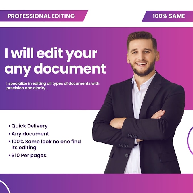 Edit your any document by Metasolution | Fiverr