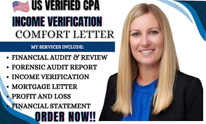 Audit financial statement, sign us cpa income verification letter ...