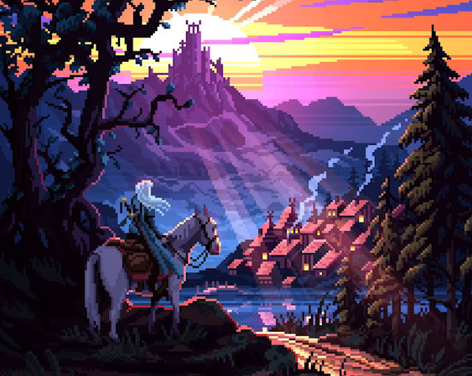 Do pixel environment,tileset,pixel scene,pixel background,tilemap ...