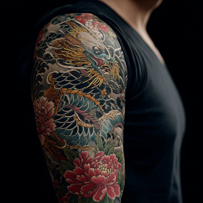 Do awesome original japanese tattoo, irezumi tattoo design by Woroton ...