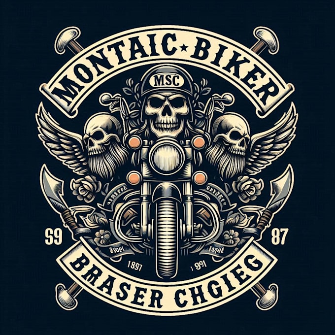 Design high quality vintage mc biker mascot logo with t shirt design by Daxarto_mforma | Fiverr