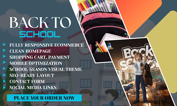 Back to school website, ecommerce school store, school supply website ...