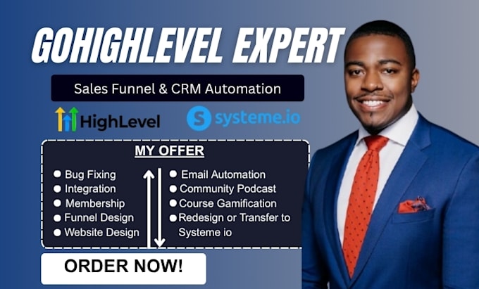 Gohighlevel sales funnel, setup ghl workflow, automation, email campaign expert by Crm_builder ...