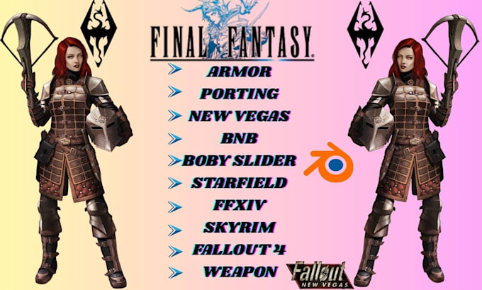 Edit port and create 3d model for skyrim ffxiv starfield and fallout ...