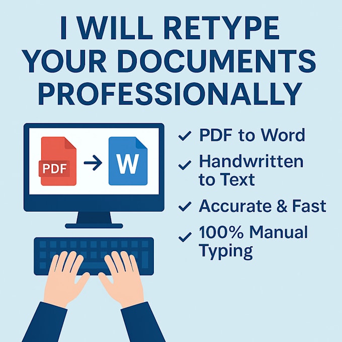 Retype scanned, handwritten, or pdf documents into word or excel by ...