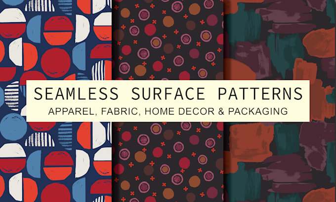 Create seamless surface pattern designs for fabric, packaging and ...