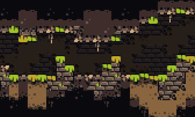 Create awesome pixel art tileset scenery pixel game art game assets ...