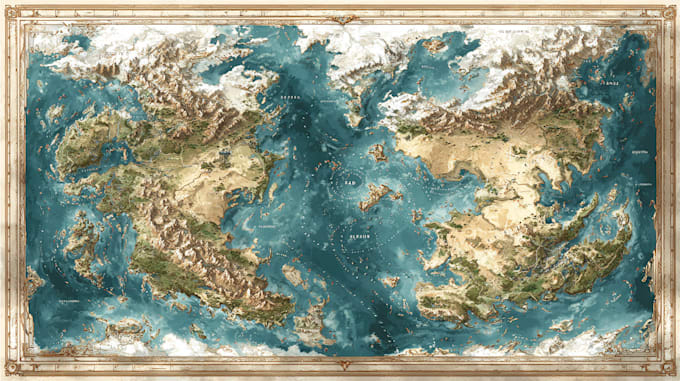 Draw fantasy map illustration isometric map by Ephitos | Fiverr