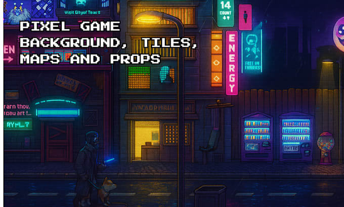 Create pixel art tileset game, pixel background, pixel tile map retro ...