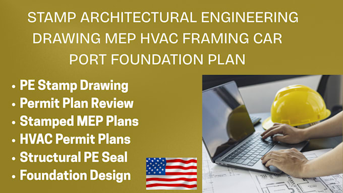 Stamp architectural engineering drawing mep hvac framing foundation by ...